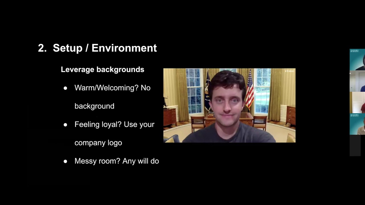 Stanford Communication Lesson Video on Strategic Presence Over Zoom ...